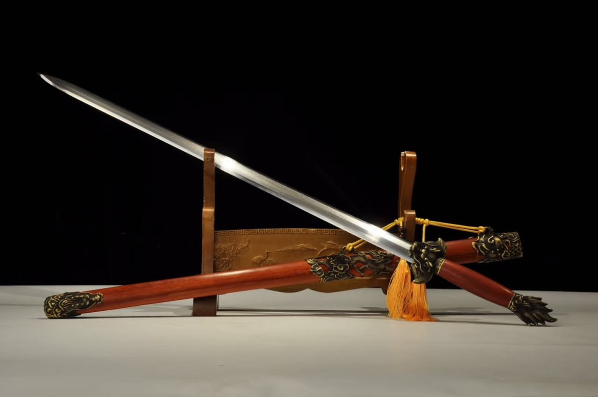 Loong Sword Forged Damascus Steel Blade Dragon Brass Fittings – Chinese ...