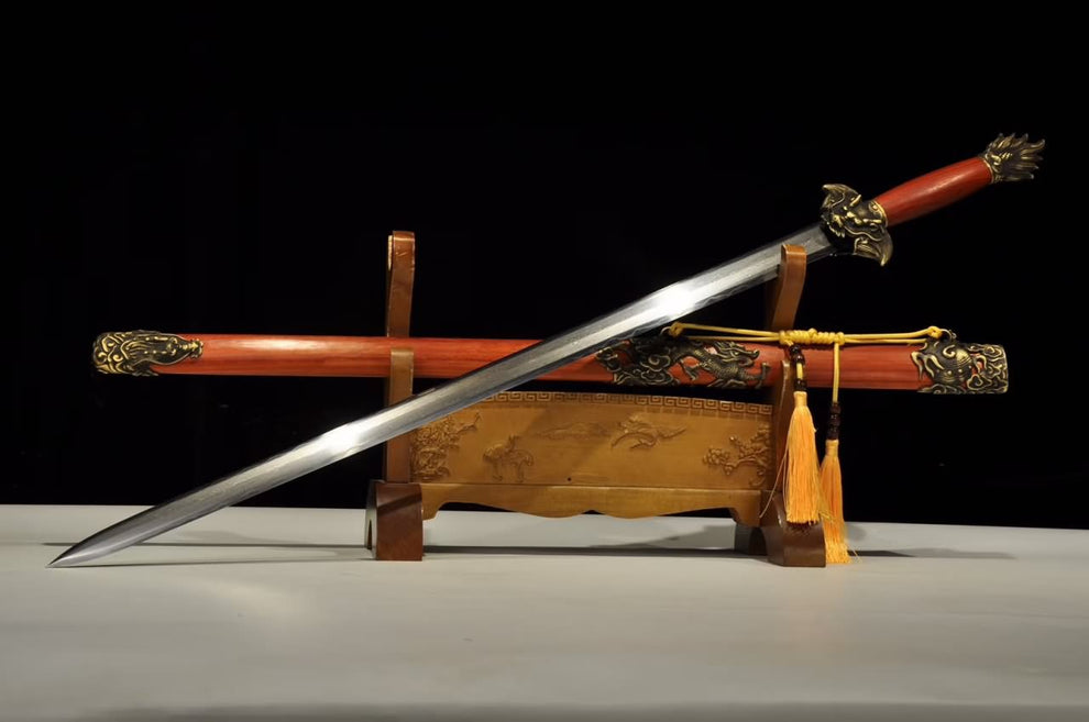 Loong Sword Forged Damascus Steel Blade Dragon Brass Fittings – Chinese ...