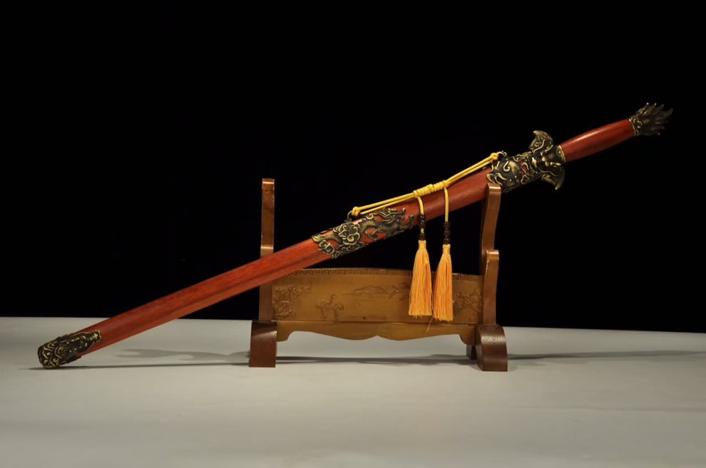 Loong Sword Forged Damascus Steel Blade Dragon Brass Fittings – Chinese ...