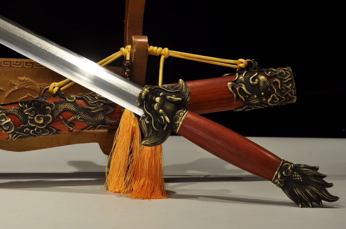 Loong Sword Forged Damascus Steel Blade Dragon Brass Fittings – Chinese ...