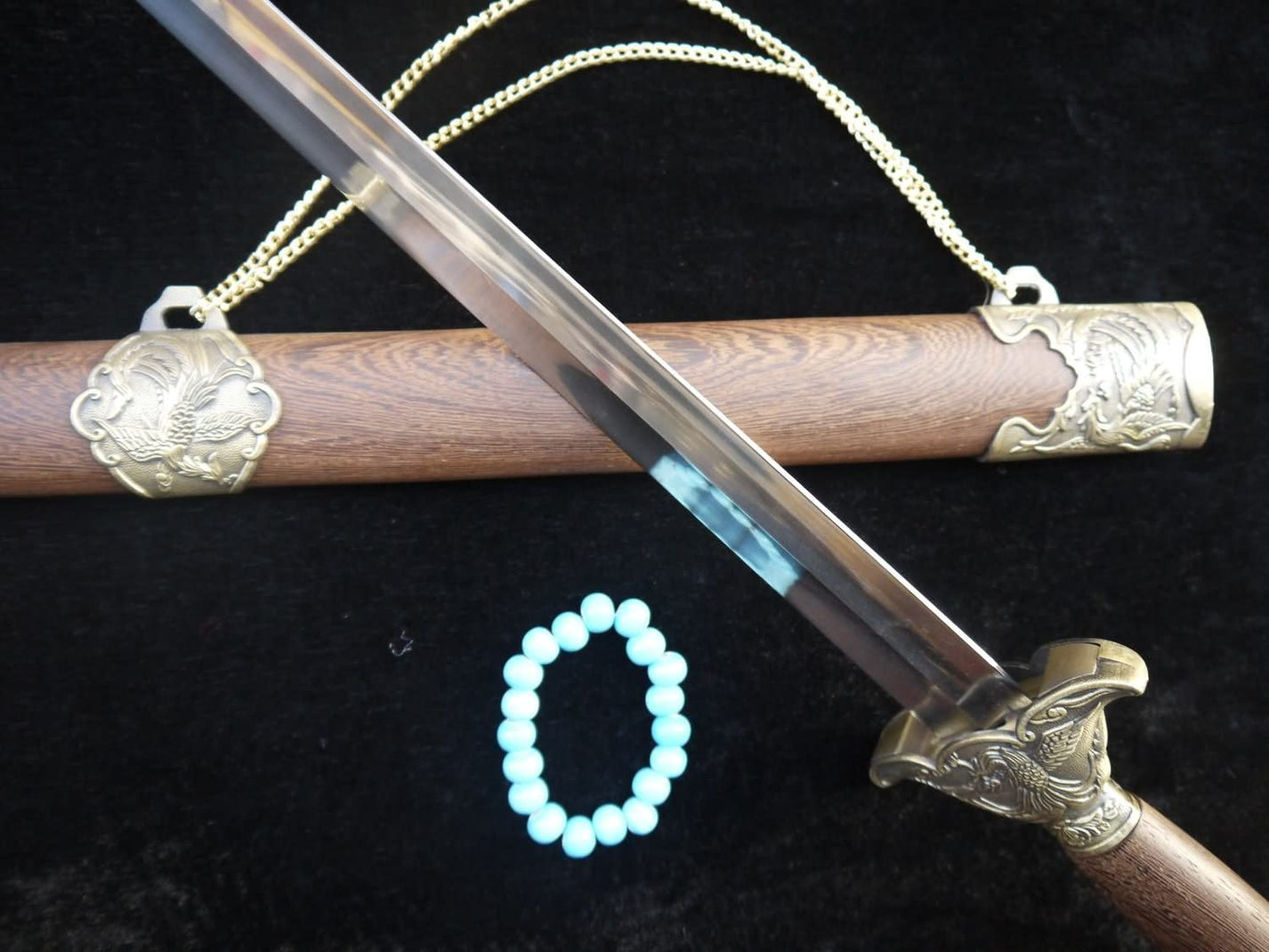 Training Sword,Tai Chi jian,Stainless Steel blade,Rosewood Scabbard ...