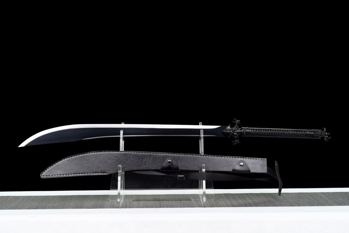 Chinese Machete Swords Real,Forged High Carbon Steel Blade,Leather Sc ...