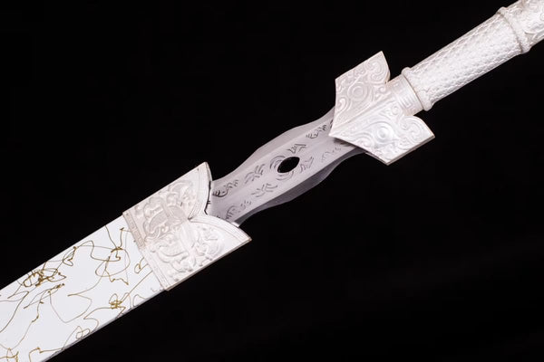 Han jian,High carbon steel blade,Alloy handle,White scabbard,Business ...