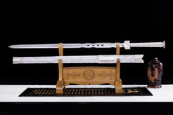 Han jian,High carbon steel blade,Alloy handle,White scabbard,Business ...