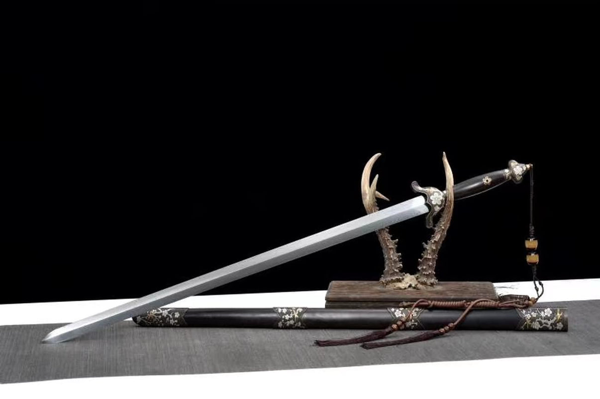 Plum Blossom baojian Damascus Steel Blade Ebony Scabbard – Chinese ...