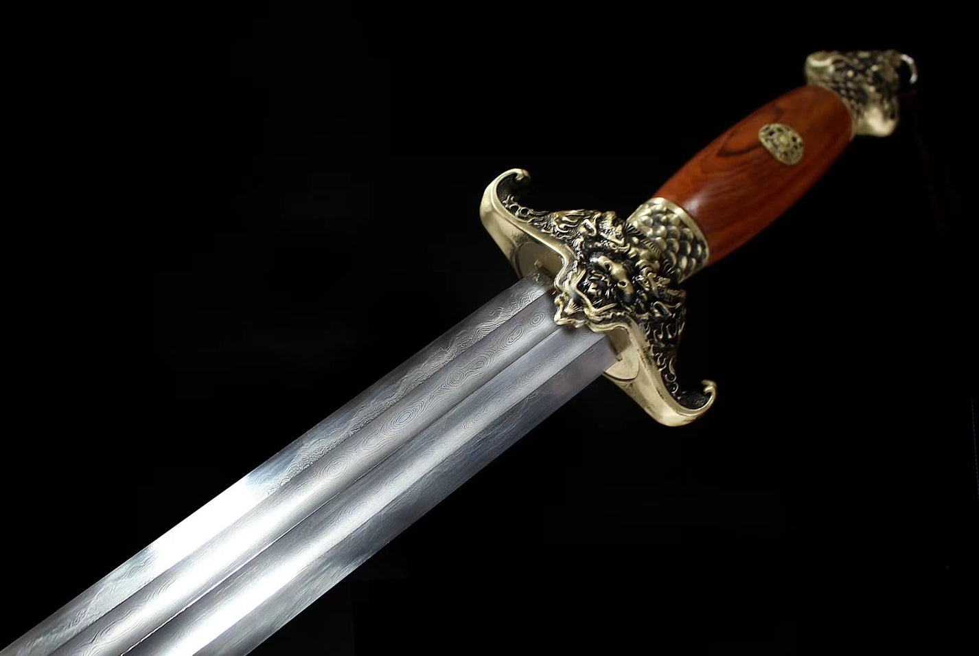 Magic sword,Forged Damascus steel blade,Brass fittings,Full tang ...