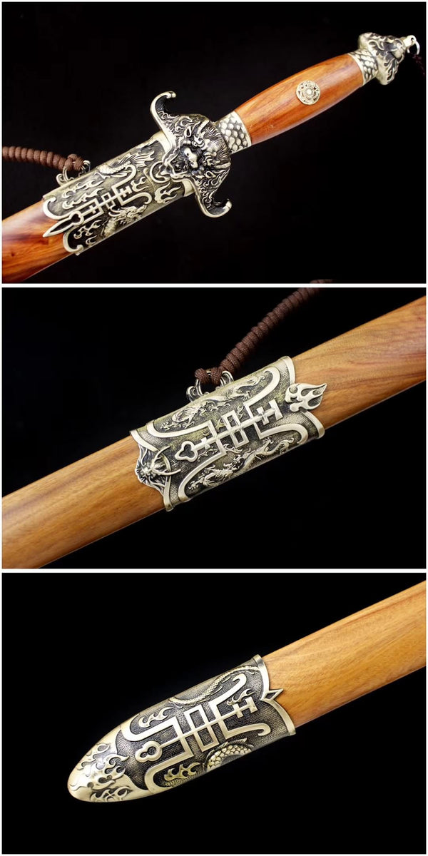 Magic sword,Forged Damascus steel blade,Brass fittings,Full tang ...