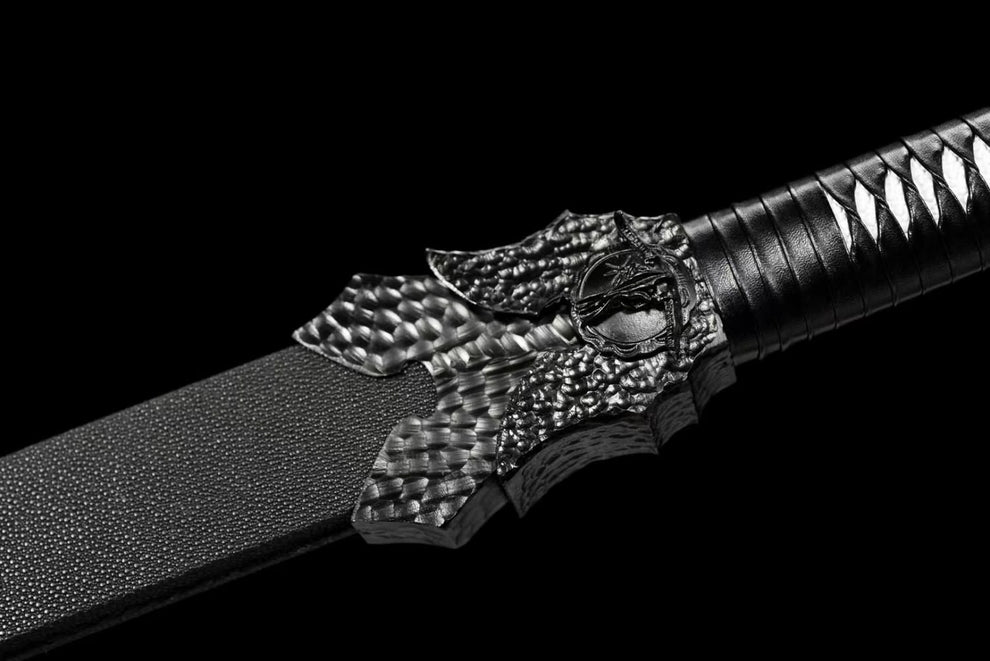 Black Gold Ancient Sabre Swords Real,Forged Etch Blade,Black Fittings ...