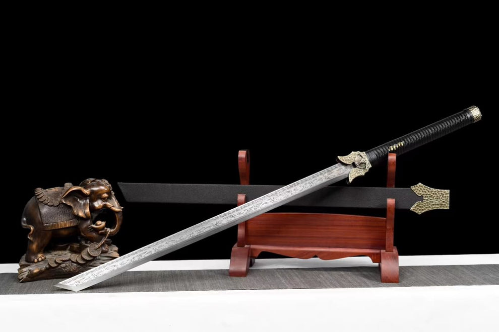 Black Gold Ancient Sabre Swords Real Forged high Carbon Steel ...