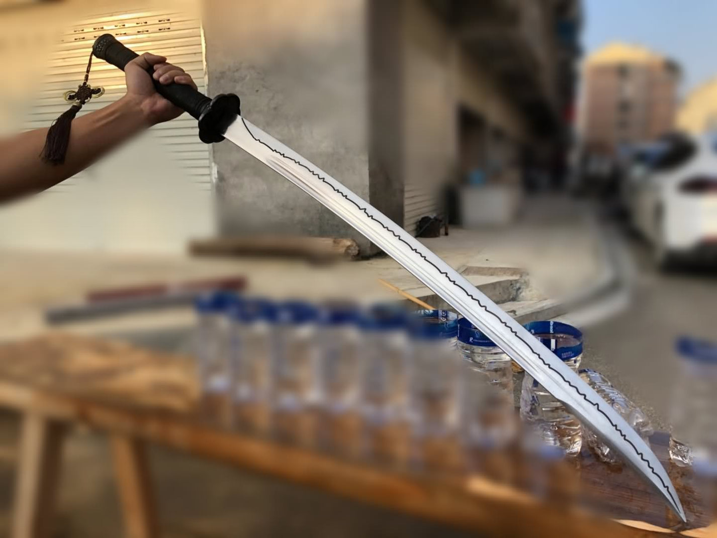 Broadsword,Forged high carbon steel blade,Skin scabbard,Alloy fittings ...