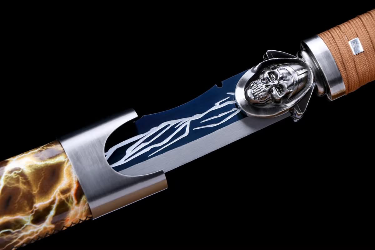 Hacking knife,high carbon steel blade,Leather scabbard,Chinese sword ...
