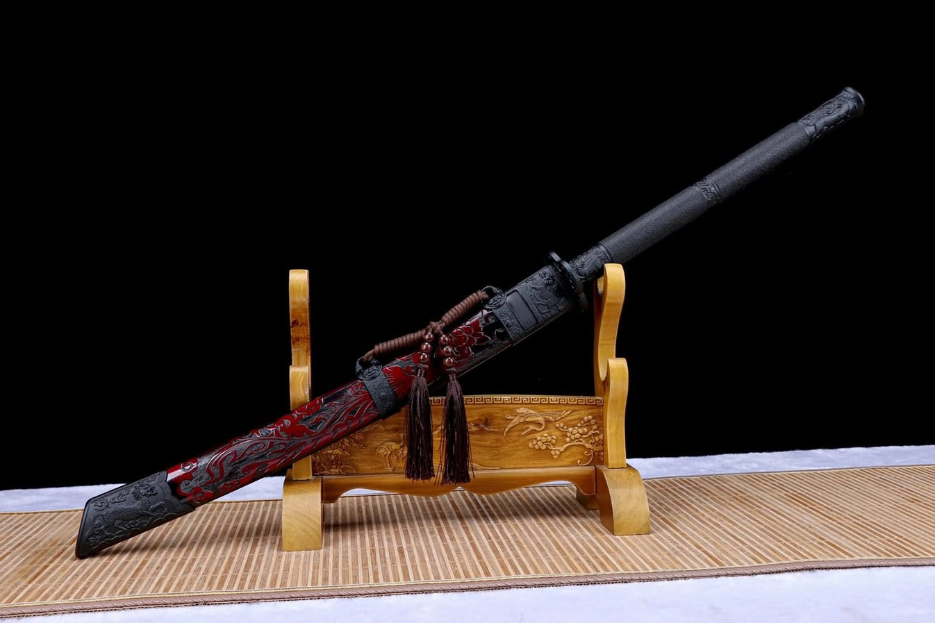 KANGXI Cut Horse dao,High Carbon Steel Blade,Solid Wood Carving Scabba ...