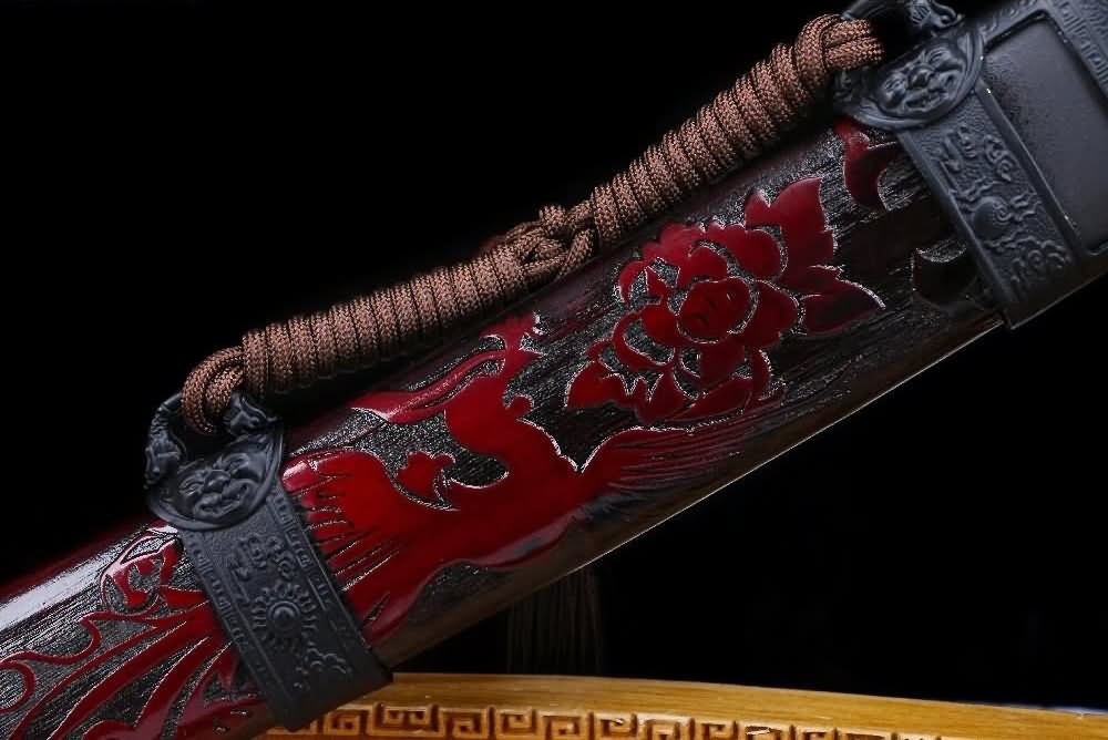 KANGXI Cut Horse dao,High Carbon Steel Blade,Solid Wood Carving Scabba ...