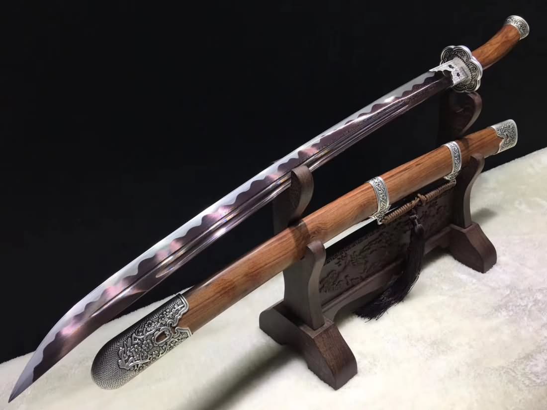 Qing dao,Handmade Damascus steel red blade,Chinese sword – Chinese ...