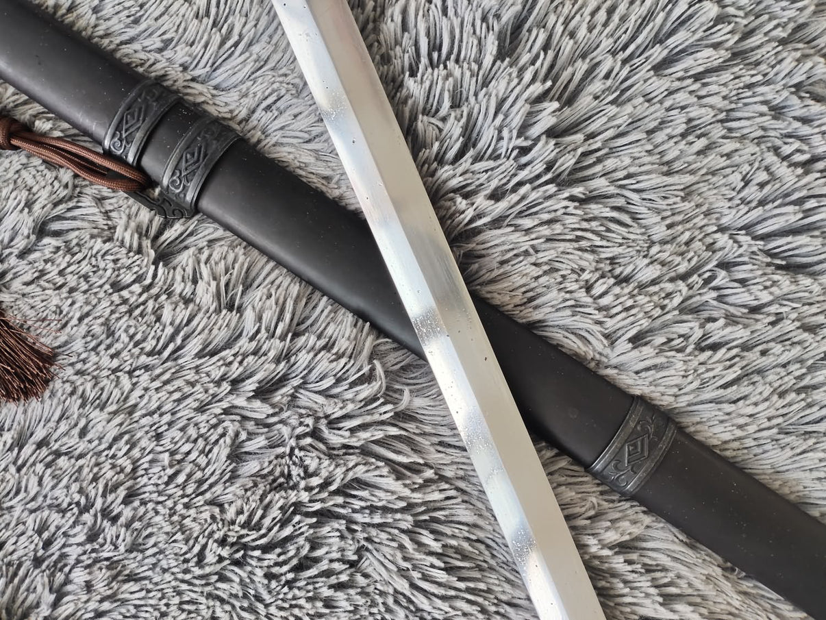 LONGSWORD Handcrafted wolong jian Sword with Forged High Carbon Steel ...