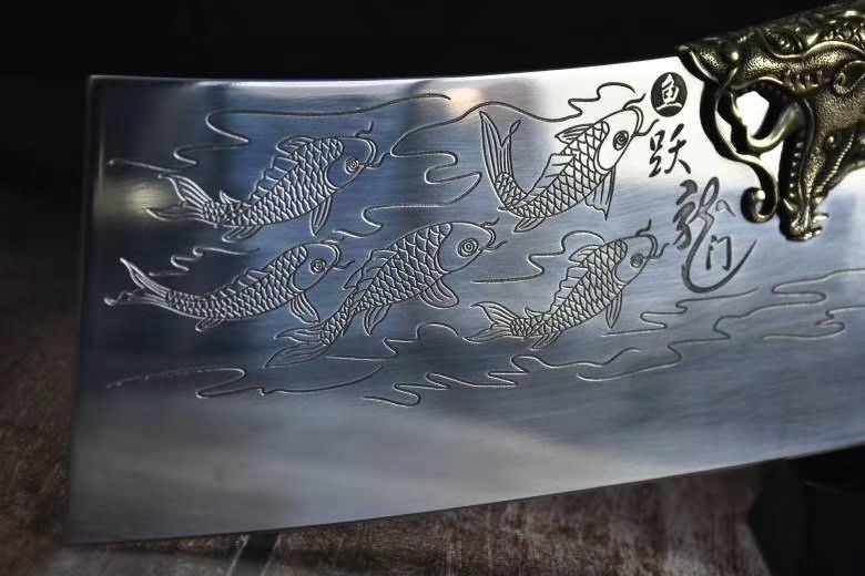 Cleaver Knife Carbon Steel Traditional Chinese Kitchen Knives Vegetabl ...