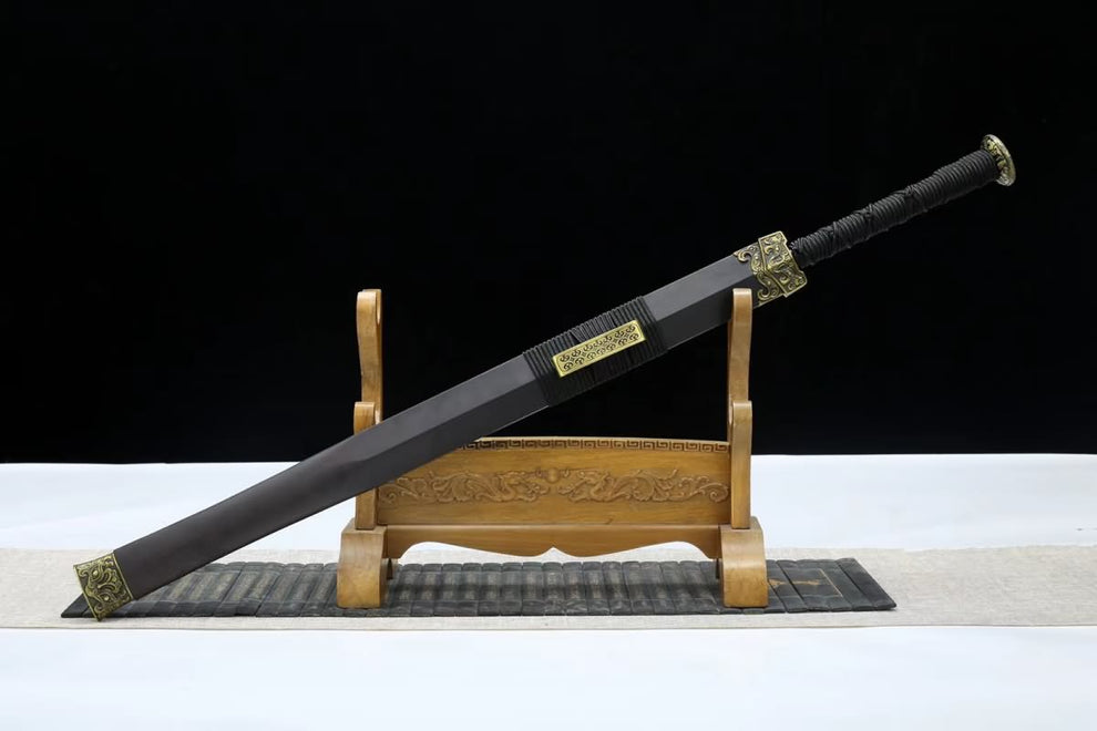 Han sword Forged high carbon steel blades Black scabbard – Chinese ...