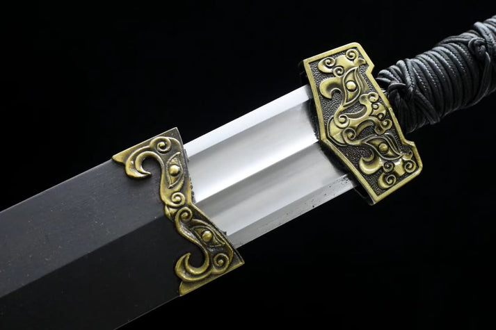 Han sword Forged high carbon steel blades Black scabbard – Chinese ...