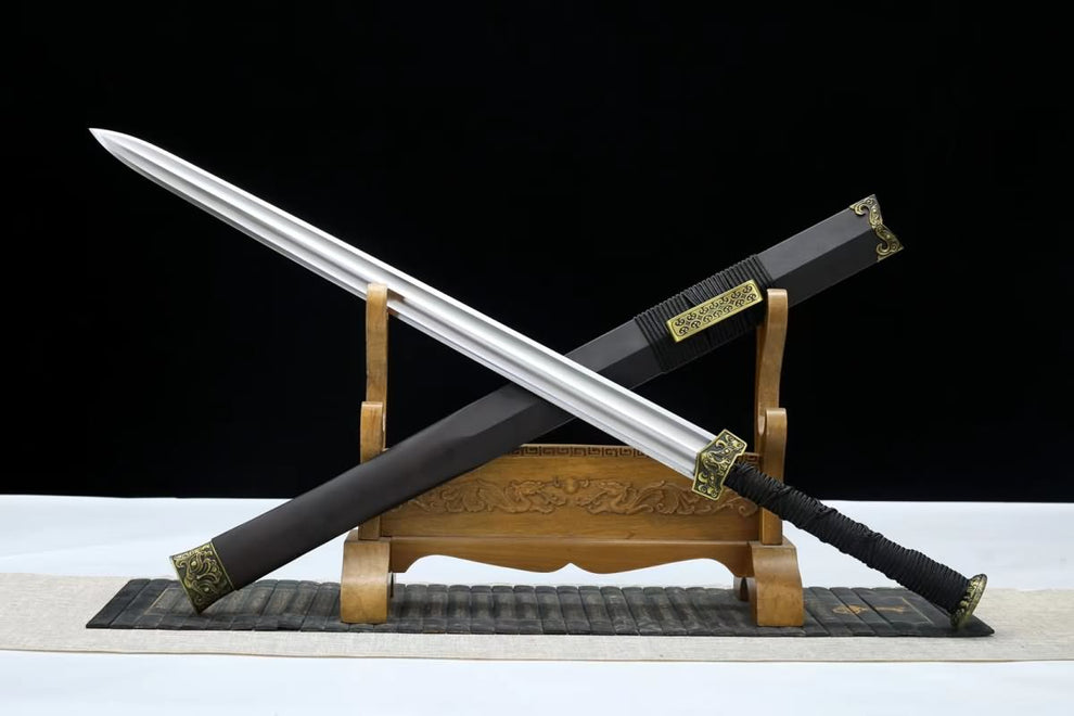 Han sword Forged high carbon steel blades Black scabbard – Chinese ...