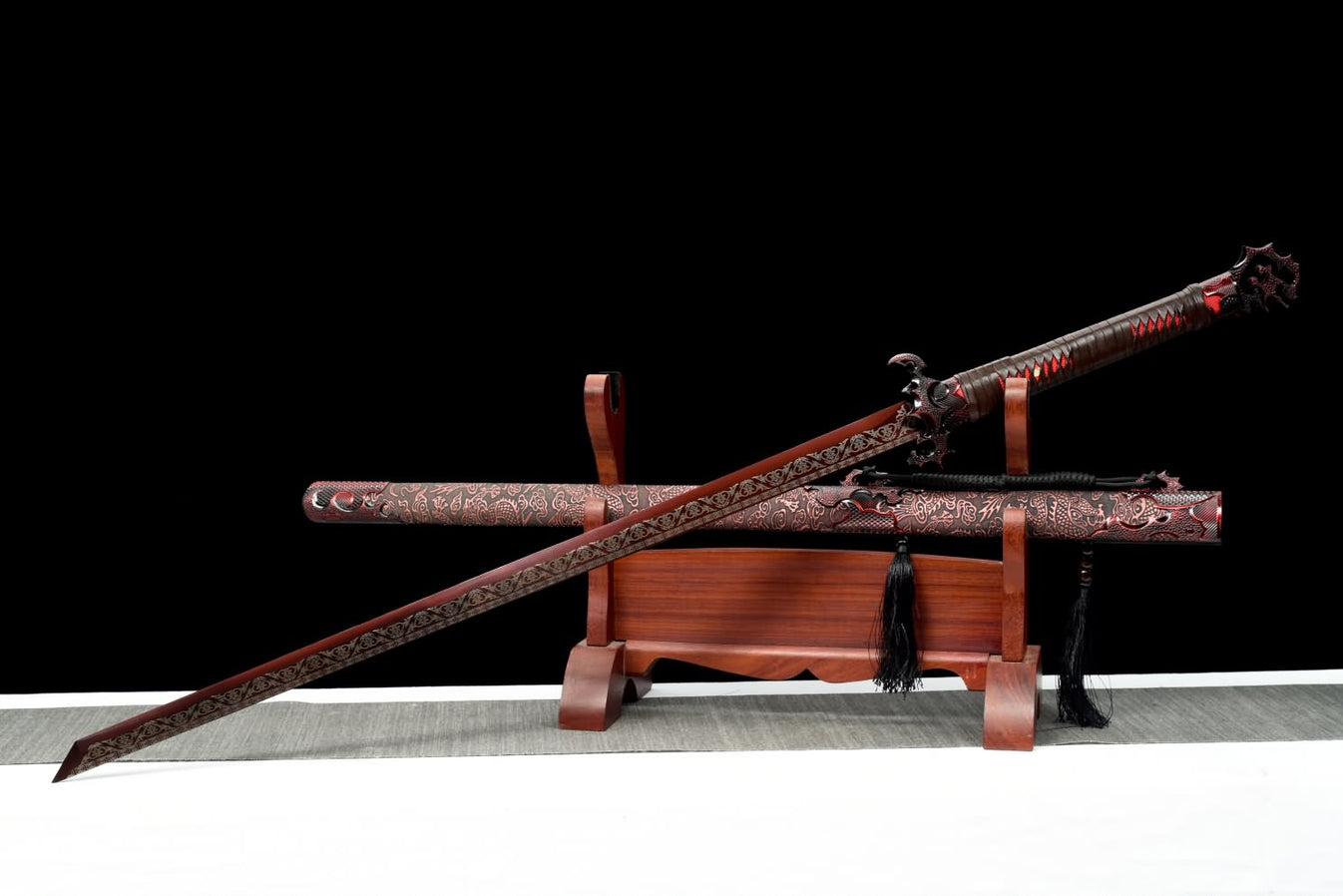 Chineae Swords Real,Red Dragon Tang dao Sword,Battle Ready Hand Forge ...