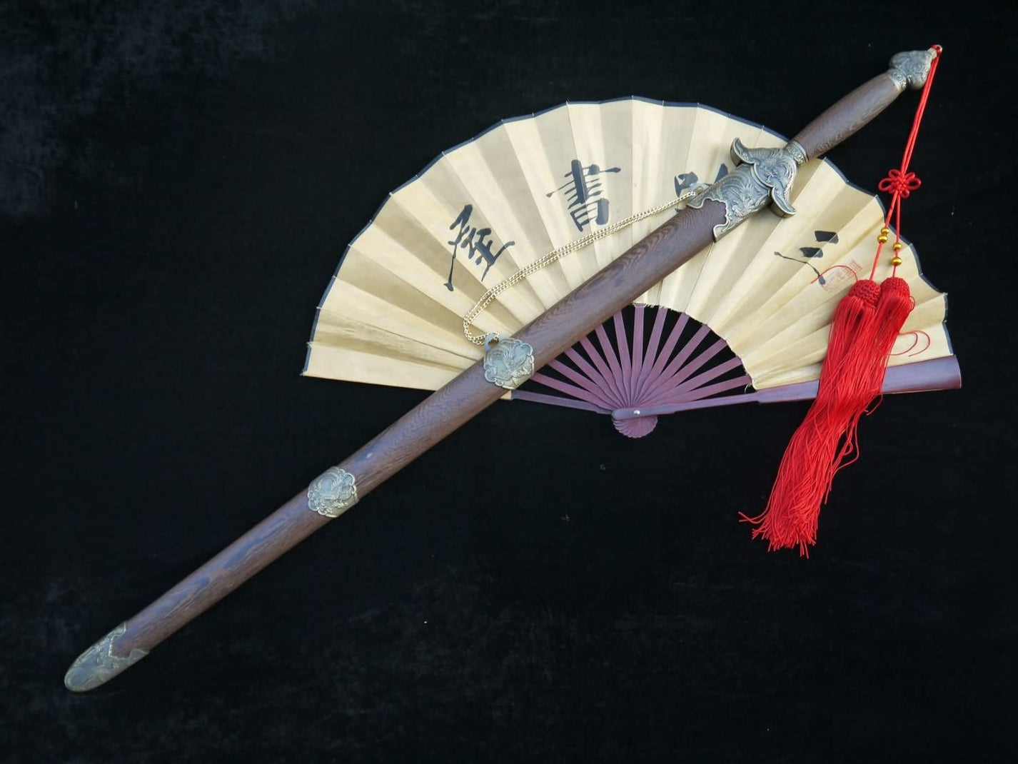 Training Sword,Tai Chi jian,Stainless Steel blade,Rosewood Scabbard ...