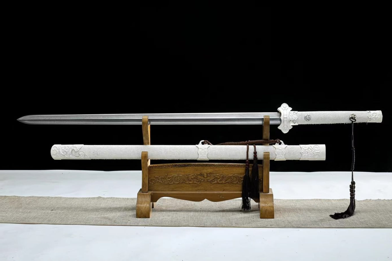 Tang jian Swords Real(Forged Damascus Steel Blade,Alloy Fittings ...