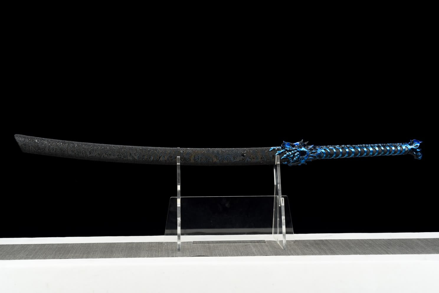 Chinese Swords Real Wolf Broadsword,Forged High Carbon Steel Blue Bla ...