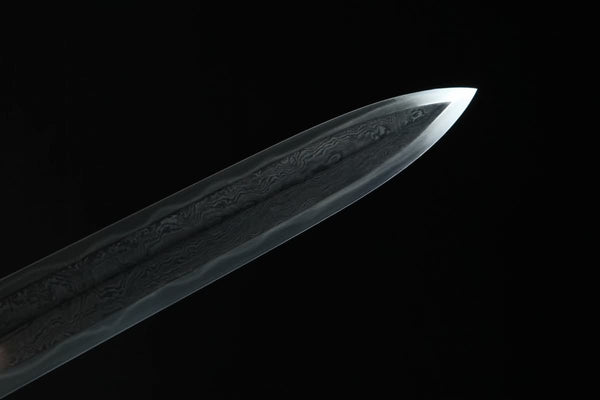 Real Luna Sword(Forged Damascus Steel Blade,Skin Scabbard,Brass ...