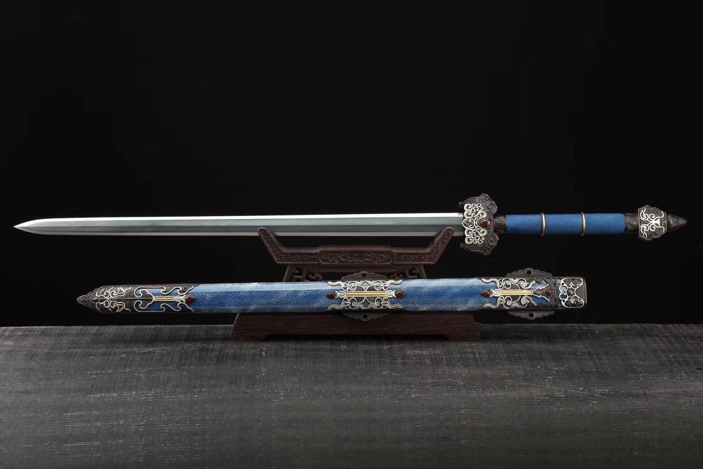 Myth sword,Handmade Damascus steel blade,Skin scabbard,Brass fittings ...