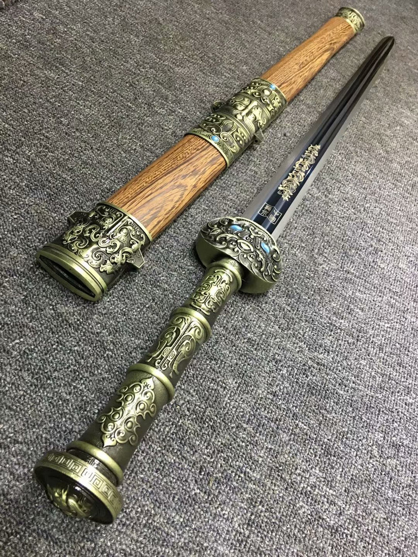 Fengyun sword,Hand forged High carbon steel blue blade,Rosewood,Alloy ...
