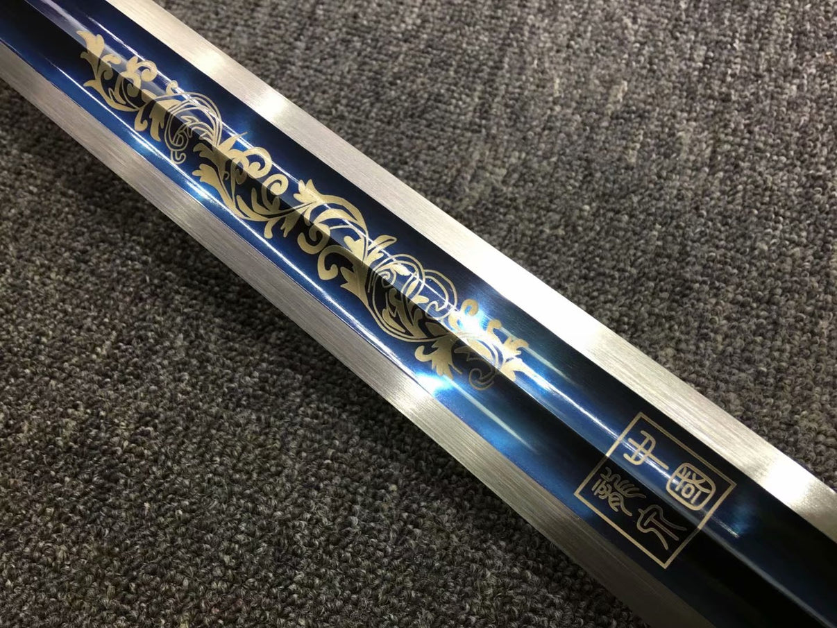 Fengyun sword,Hand forged High carbon steel blue blade,Rosewood,Alloy ...
