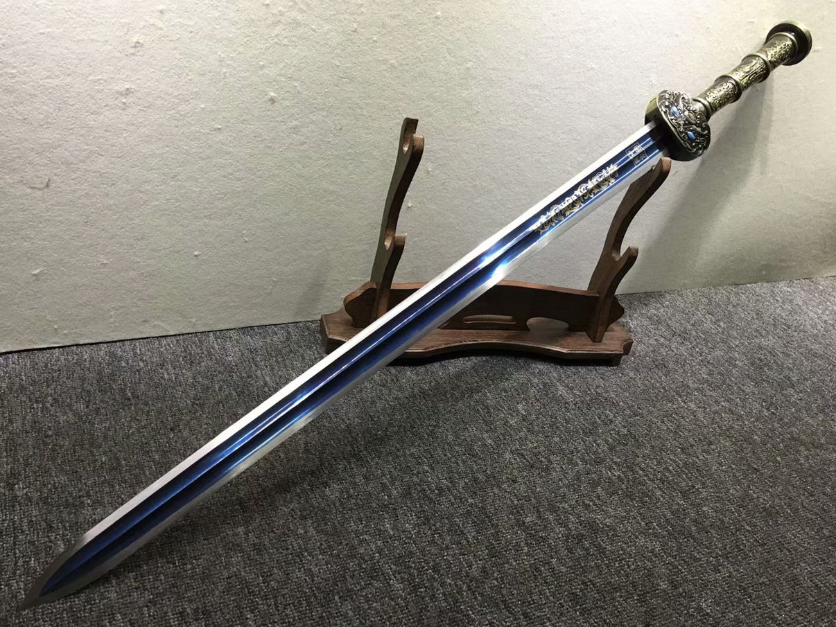Fengyun sword,Hand forged High carbon steel blue blade,Rosewood,Alloy ...