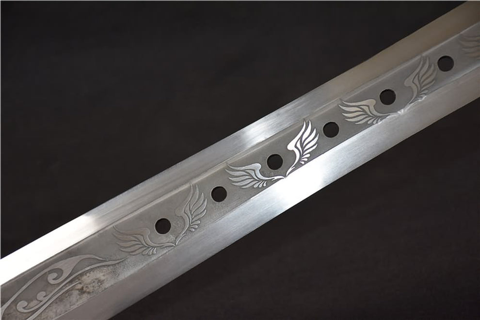 Integral sword(High carbon steel blade,Leather scabbard)Full tang ...