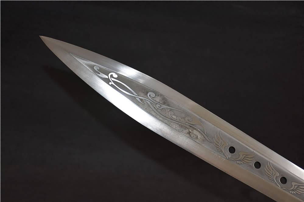 Integral sword(High carbon steel blade,Leather scabbard)Full tang ...