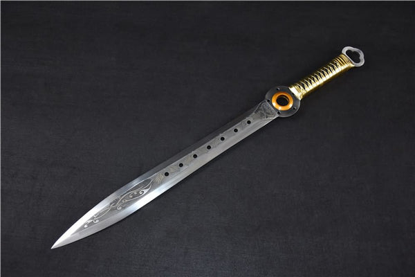 Integral sword(High carbon steel blade,Leather scabbard)Full tang ...