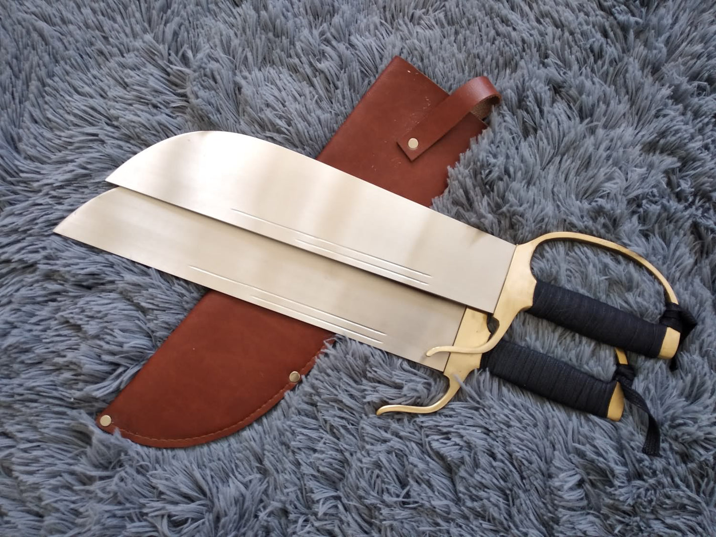 Wing Chun Bart Cham Dao,Stainless steel blade,Leather,Brass – Chinese ...