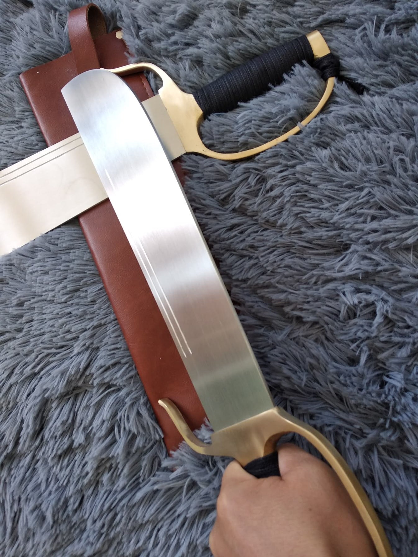 Wing Chun Bart Cham Dao,Stainless steel blade,Leather,Brass – Chinese ...