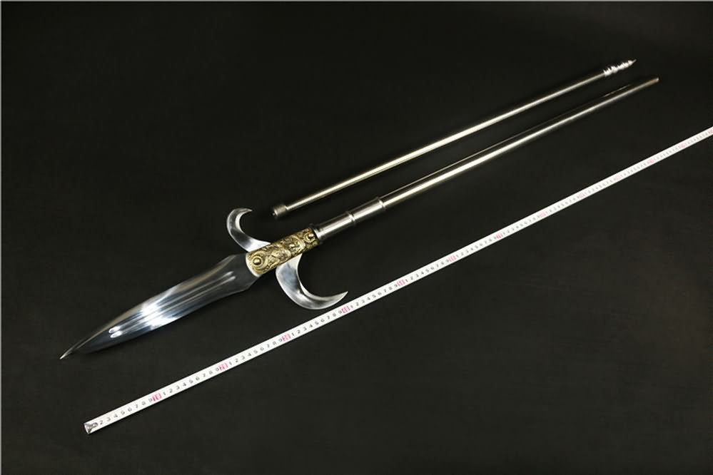 Spear with hooked sickle,kamayari,High carbon steel blade,Cold weapon – Chinese Sword store