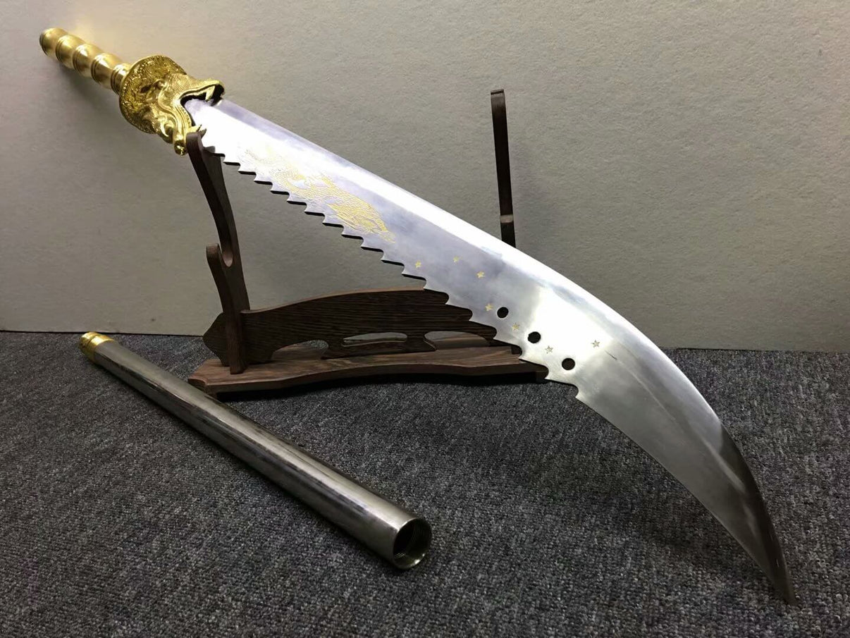 GuanDao,High carbon steel blade,Leather scabbard,Length 62" – Chinese ...