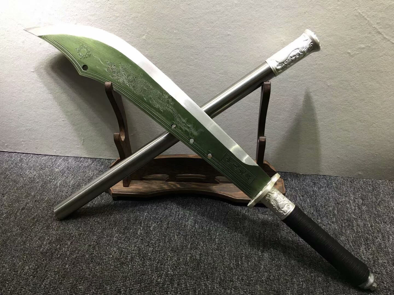 GuanDao,High carbon steel blade,Leather scabbard,Length 53" – Chinese ...