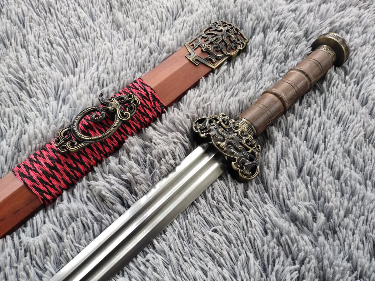 Han sword real,Damascus steel blade,Rosewood scabbard,Chinese sword ...