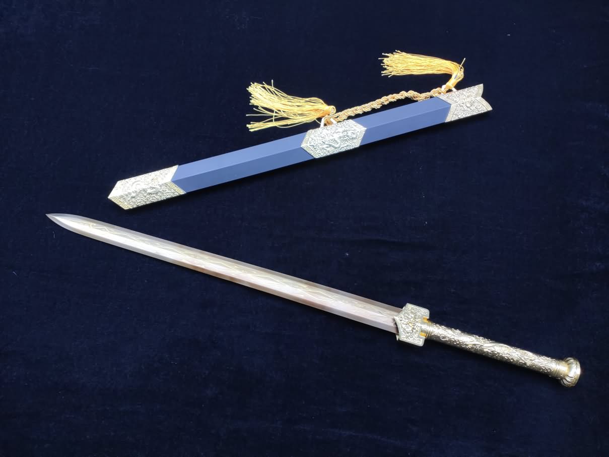 Golden Han Sword,Forged High Carbon Steel,Alloy Scabbard,Chinese sword ...