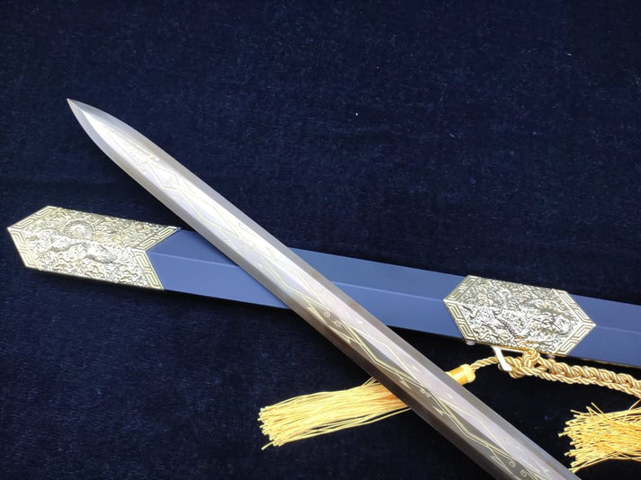 Golden Han Sword,Forged High Carbon Steel,Alloy Scabbard,Chinese sword ...