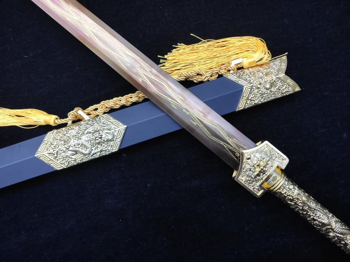 Golden Han Sword,Forged High Carbon Steel,Alloy Scabbard,Chinese sword ...
