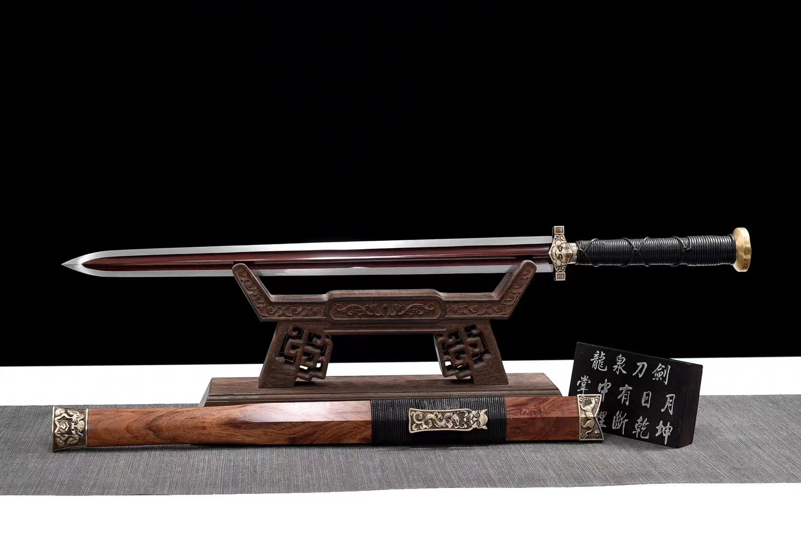 Han sword,Forged Damascus steel blade,Brass fittings,Chinese sword ...