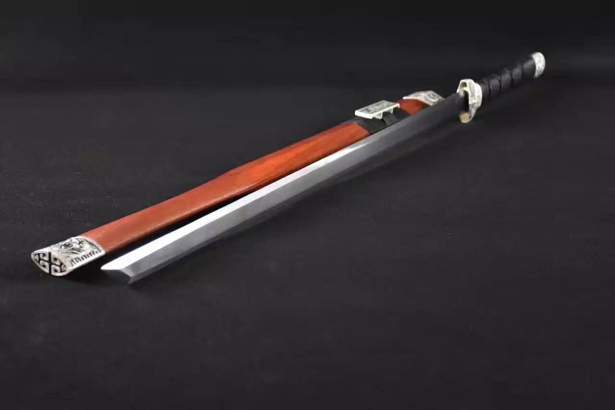 Han sword(High manganese steel blade,Red wood,Alloy fitted – Chinese ...
