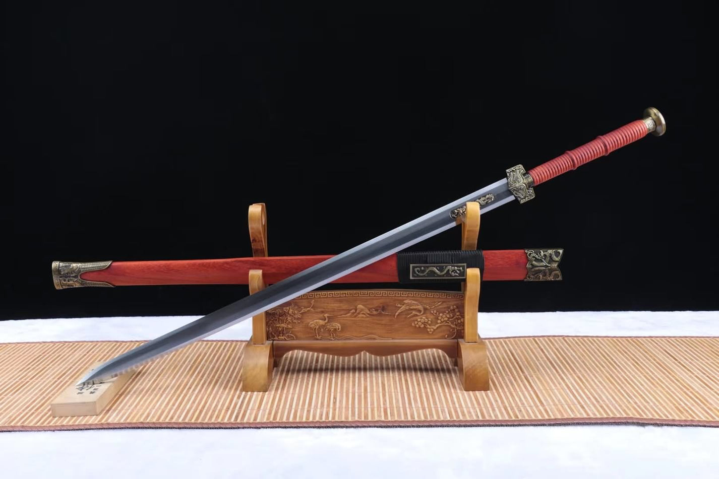 Han sword,High carbon steel blade,Red wood scabbard,Chinese sword ...