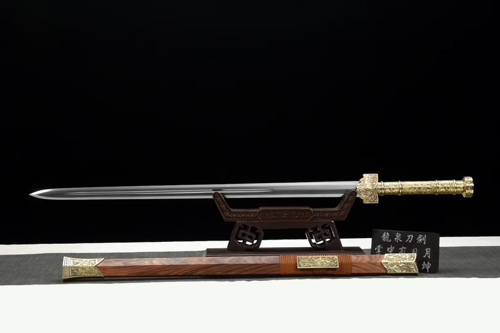 Han jian Hand Forged,High Carbon Steel balde,Brass Fittings Real Swords ...