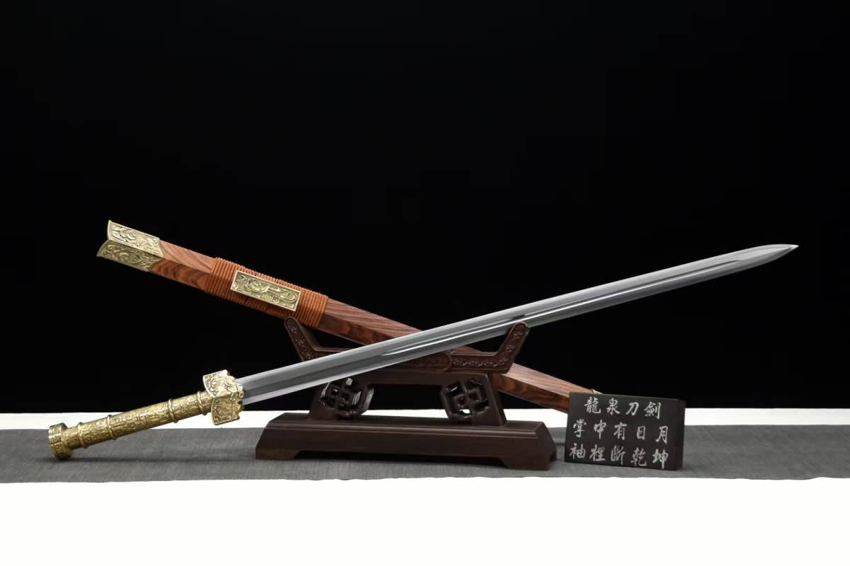 Han jian Hand Forged,High Carbon Steel balde,Brass Fittings Real Swords ...