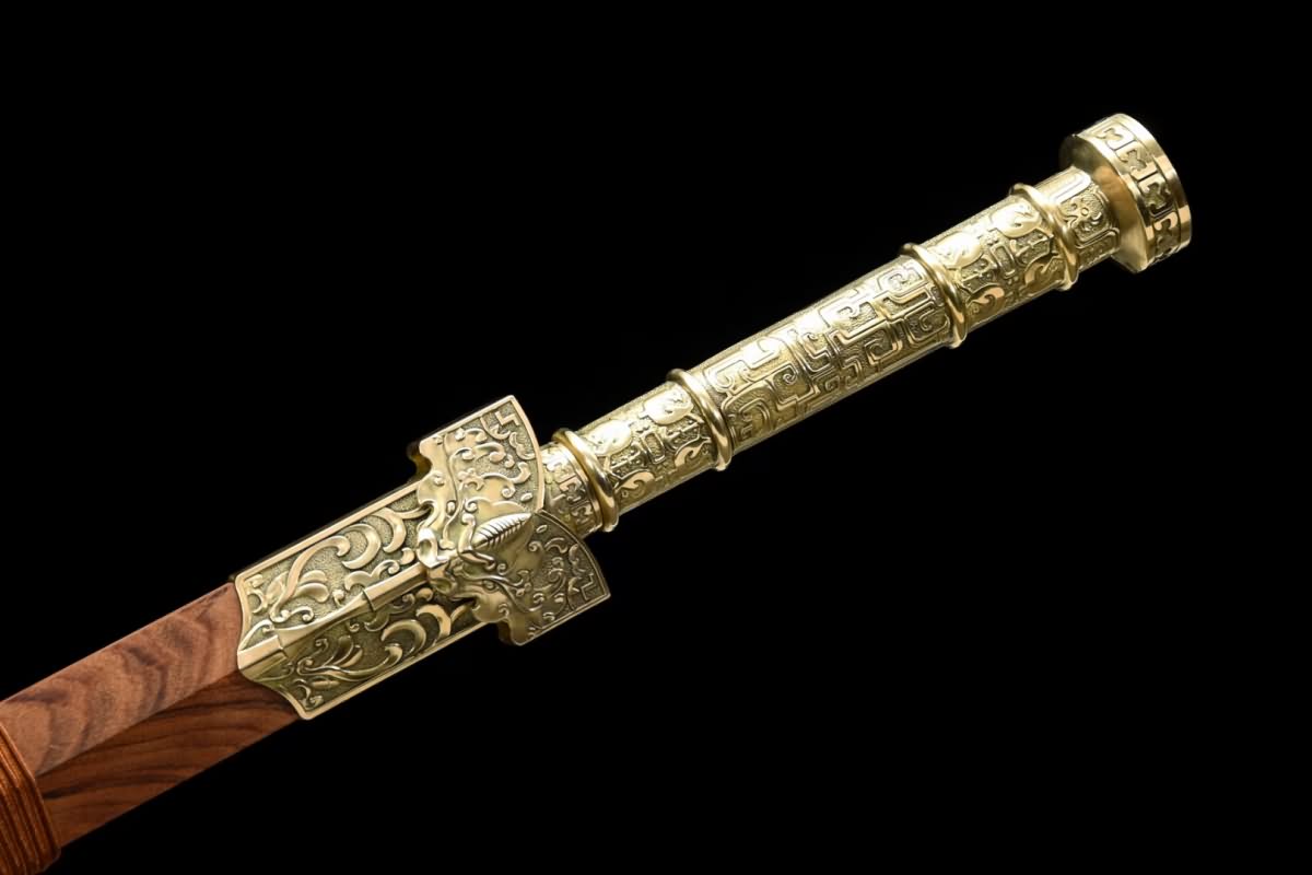 Han jian Hand Forged,High Carbon Steel balde,Brass Fittings Real Swords ...